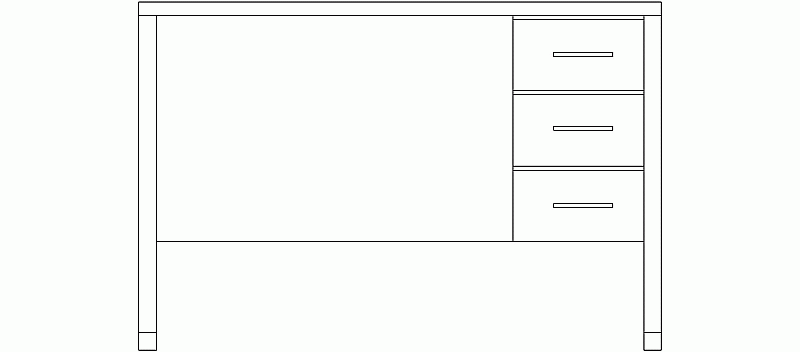 Bloques AutoCAD Gratis - Muebles de Oficina: Mesa de despacho en alzado