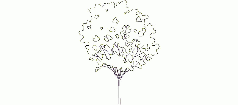 Bloques AutoCAD Gratis - Vegetación: Árbol en alzado