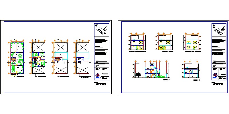 Bloque AutoCAD de proyecto arquitectónico de vivienda